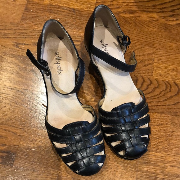 Softspots | Shoes | Soft Spots Mary Jane Wedge Leather Sandal | Poshmark